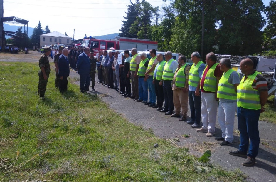Exemplary civil defense exercise with civil defense teams held in Gakh ...